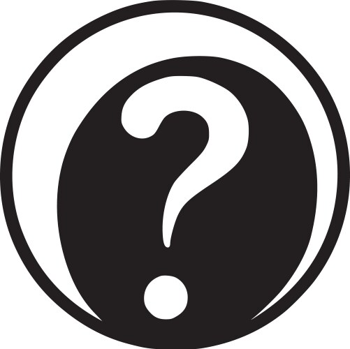 Question - minimalist and flat logo Royalty Free Vector