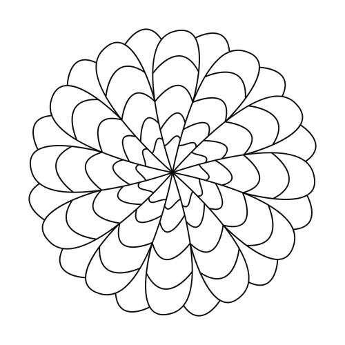 Geometric zenith mandala coloring book page Vector Image