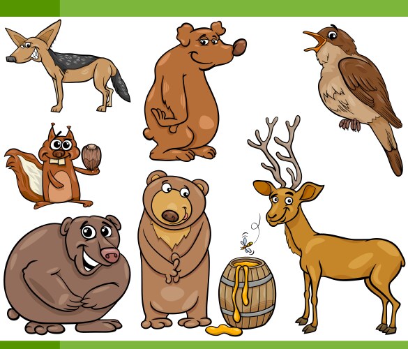 Wild cartoon animals Royalty Free Vector Image