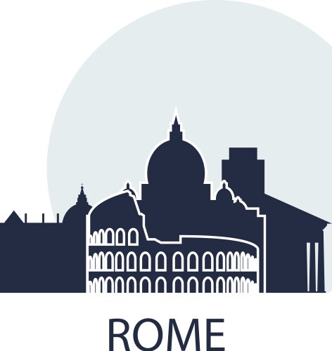 Rome city skyline silhouette logo Royalty Free Vector Image