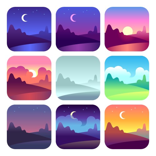 Morning Noon Evening Night Vector Images (over 140)