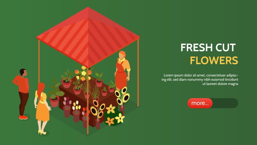 Flower shop entrance banner Royalty Free Vector Image