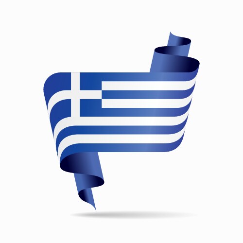 Greek flag heart-shaped ribbon Royalty Free Vector Image