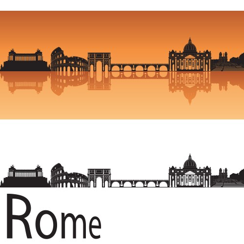 Rome skyline poster Royalty Free Vector Image - VectorStock