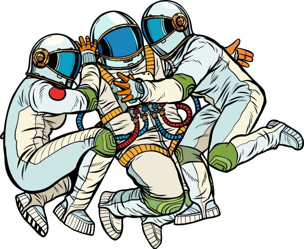 Cartoon astronaut giving thumbs up Royalty Free Vector Image