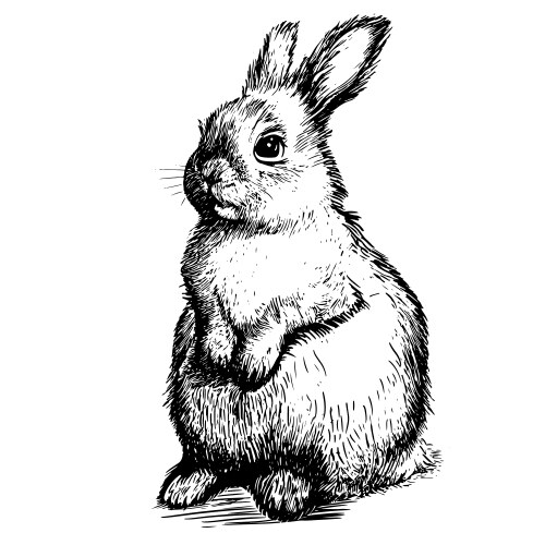 Rabbit Pencil Drawing Vector Images (over 690)