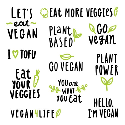 Set og vegan signs Royalty Free Vector Image - VectorStock