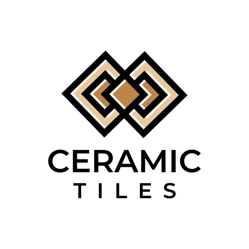 Infinity ceramic tile logo design Royalty Free Vector Image