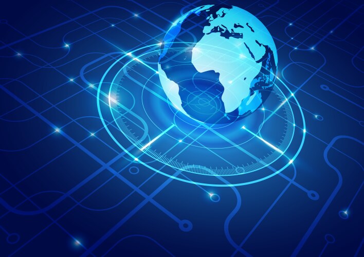 Abstract background with net world map Royalty Free Vector