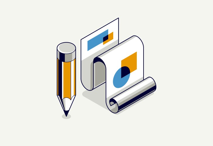 Engineering project concept paper document Vector Image