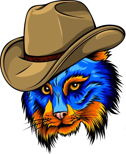 Lynx abstract neon multicolored portrait Vector Image