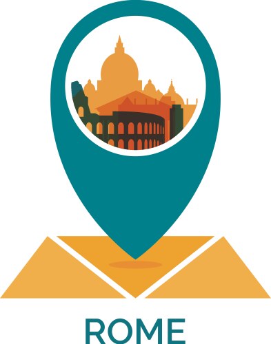Rome city skyline silhouette logo Royalty Free Vector Image