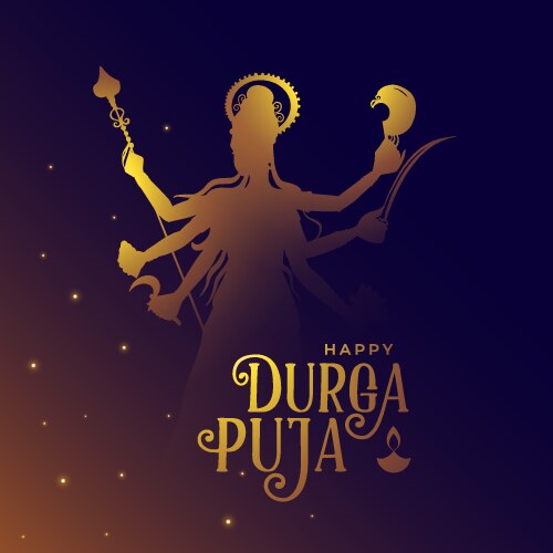 Durga pooja navratri festival wishes card design Vector Image
