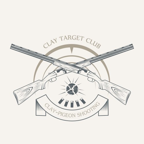Vintage clay target labels emblems design elem Vector Image
