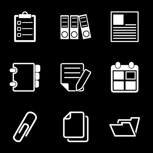 Document office icons Royalty Free Vector Image
