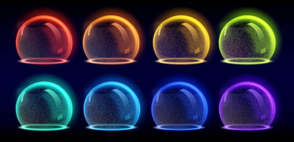 3d shield dome glass sphere safety concept Vector Image