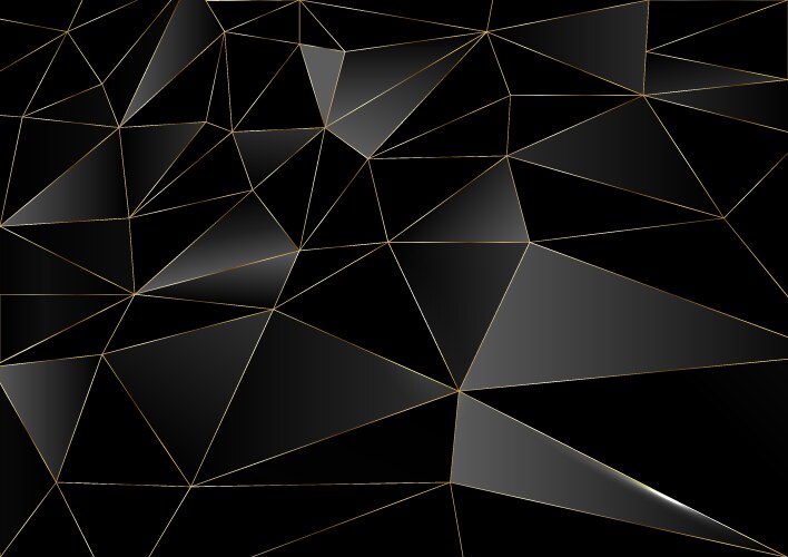 Black and gold abstract polygon background Vector Image