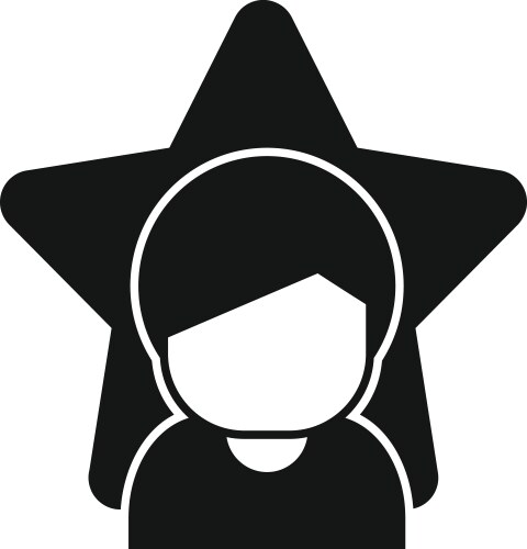 Pop star person icon outline worldwide Royalty Free Vector