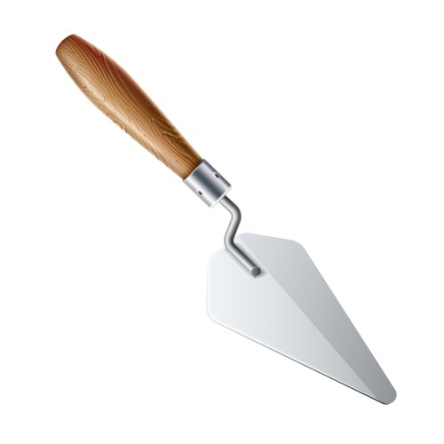 3d trowel with bricks industrial work Royalty Free Vector