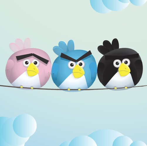 Angry birds set 5 designs Royalty Free Vector Image