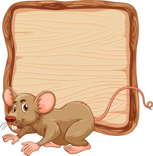 Board template with cute mouse on white background