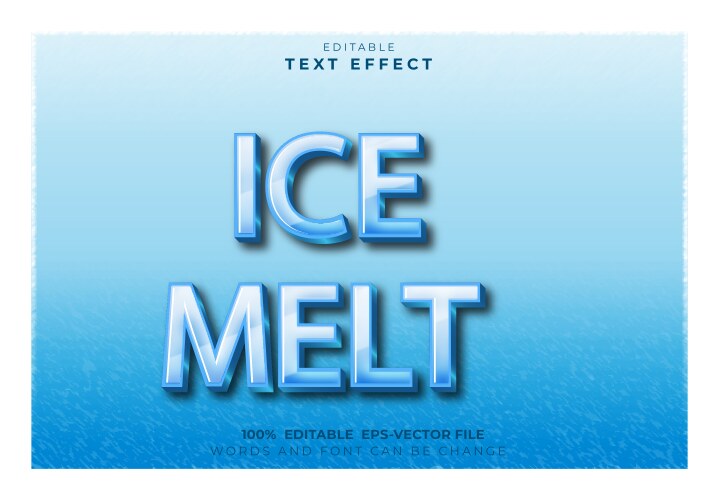 Ice age editable text effect 3d cartoon style Vector Image