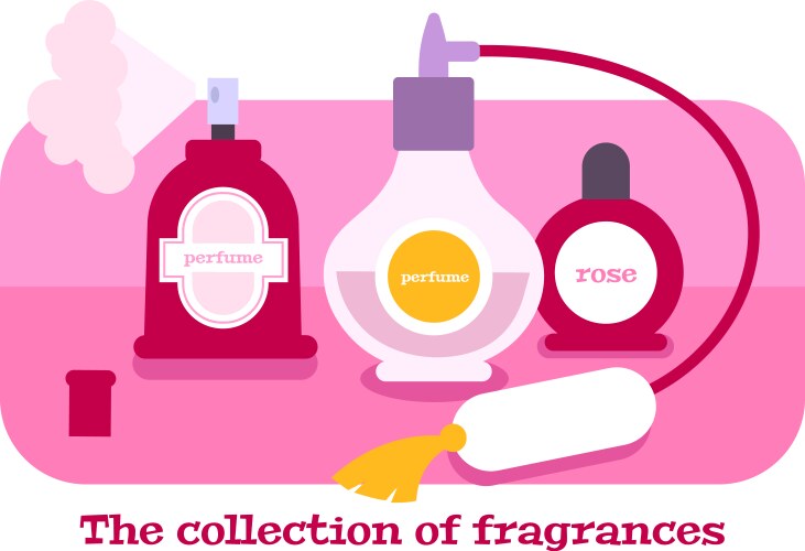Women with perfume linear Royalty Free Vector Image