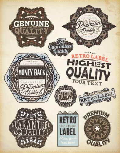 Rustic food label set Royalty Free Vector Image