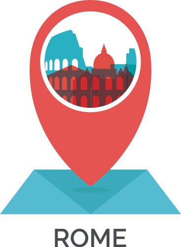 Rome city skyline silhouette logo Royalty Free Vector Image