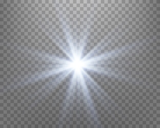 Blue sunlight lens flare sun flash with rays Vector Image