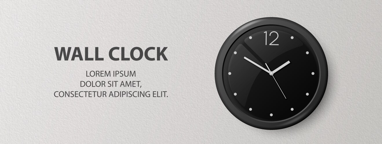 3d realistic round wall office clock set Vector Image