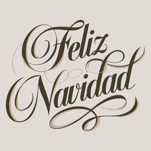 Feliz navidad lettering christmas tree Royalty Free Vector
