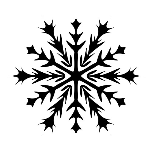 Snowflake silhouette colorless Royalty Free Vector Image