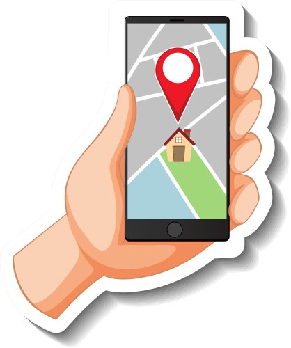 Template of hand holding smartphone isolated Vector Image