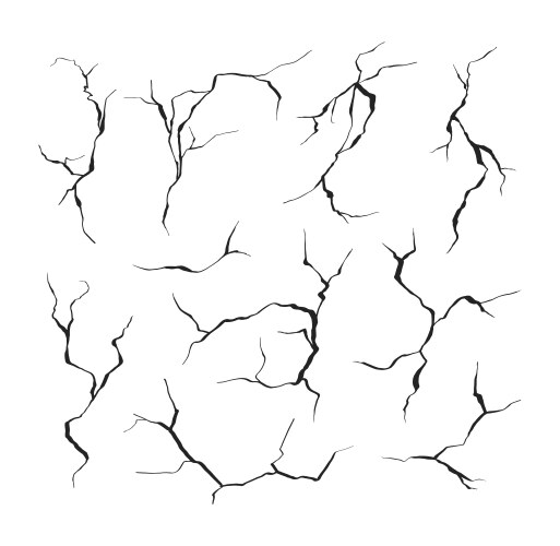 Ground split fracture line wall crack black Vector Image
