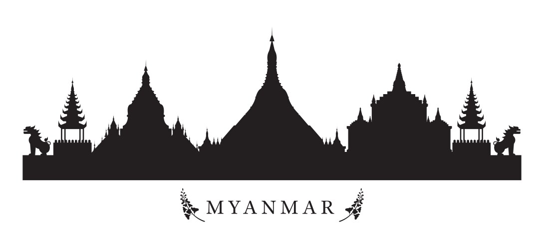 Myanmar travel and attraction landmarks Royalty Free Vector