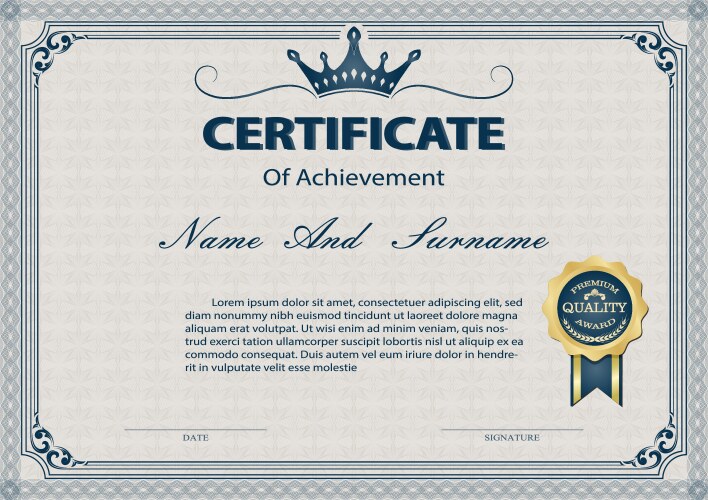 Vertical template of diploma Royalty Free Vector Image