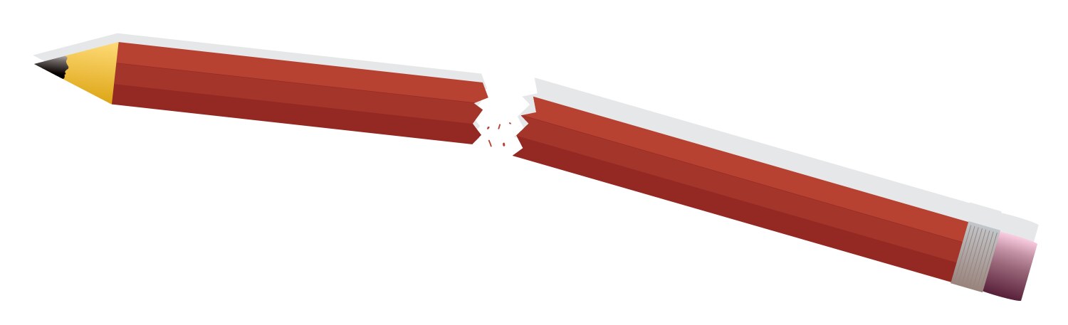 Pencil with eraser isolated flat design Royalty Free Vector