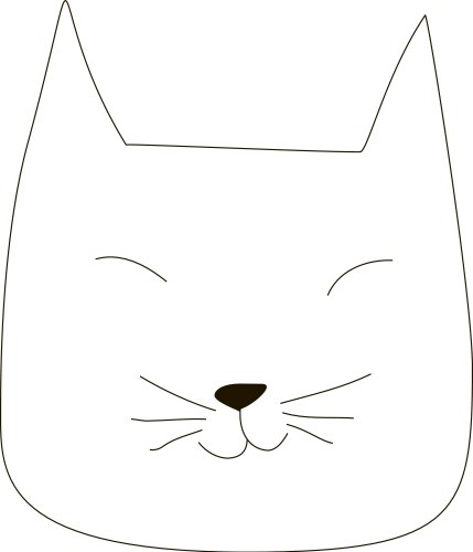 Cartoon cat line art Royalty Free Vector Image