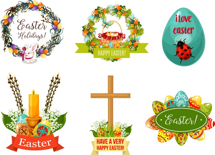 Easter icon set Royalty Free Vector Image - VectorStock
