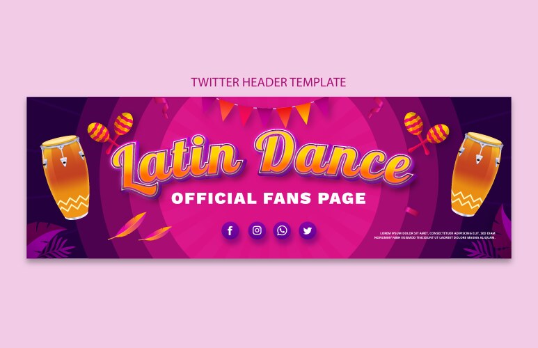 Gradient latin dance party template Royalty Free Vector