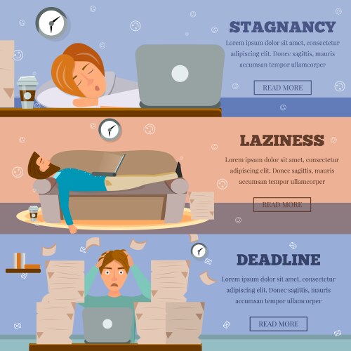 Time management retro cartoon compositions Vector Image