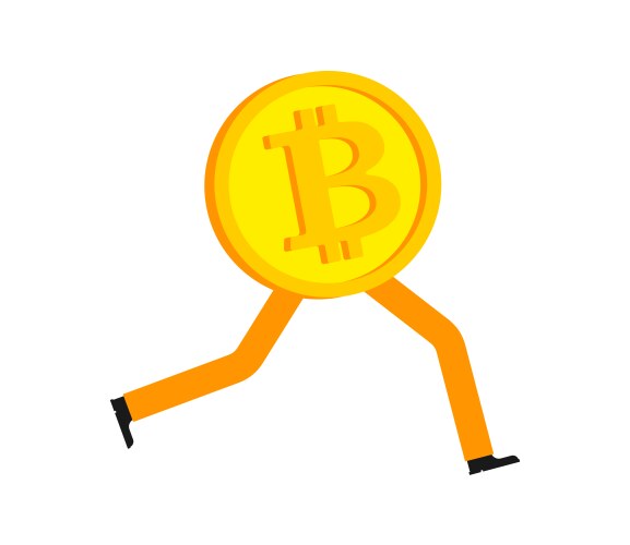 Bitcoin is running concept increase in value Vector Image