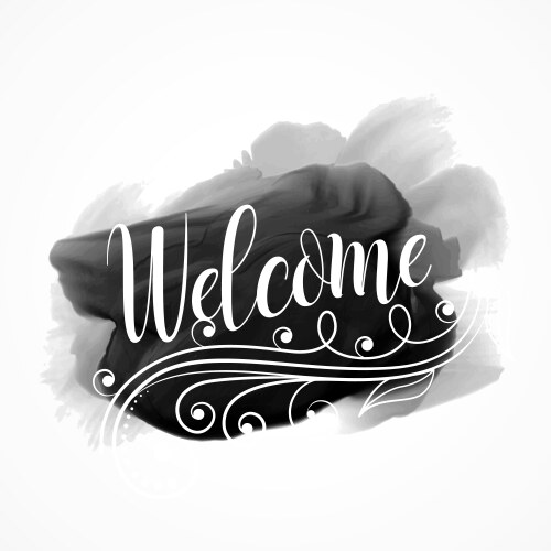 Welcome sign watercolor Royalty Free Vector Image
