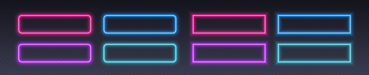 Glow neon buttons for web design set website Vector Image
