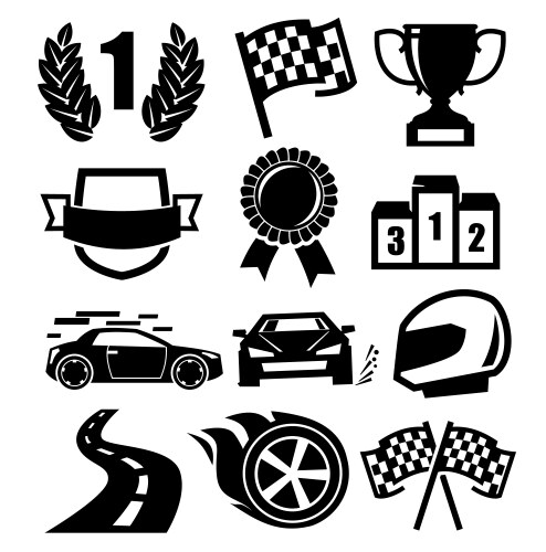 Dashboard and auto icons Royalty Free Vector Image