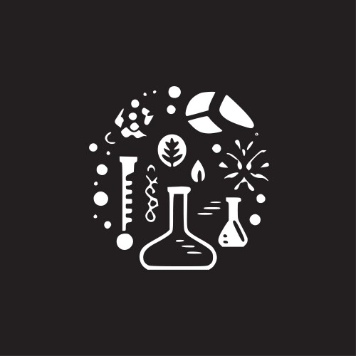 Science logo 2 gold Royalty Free Vector Image - VectorStock