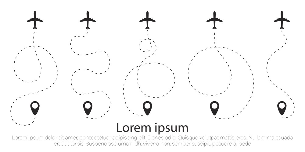 Airplane Dotted Line Vector Images (over 2,200)