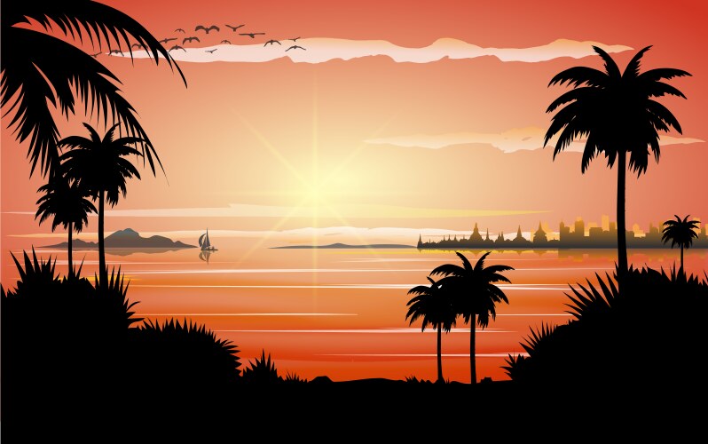 Morning view Royalty Free Vector Image - VectorStock