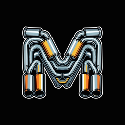 Automotive Exhaust Letter M – Royalty-Free Vector | VectorStock